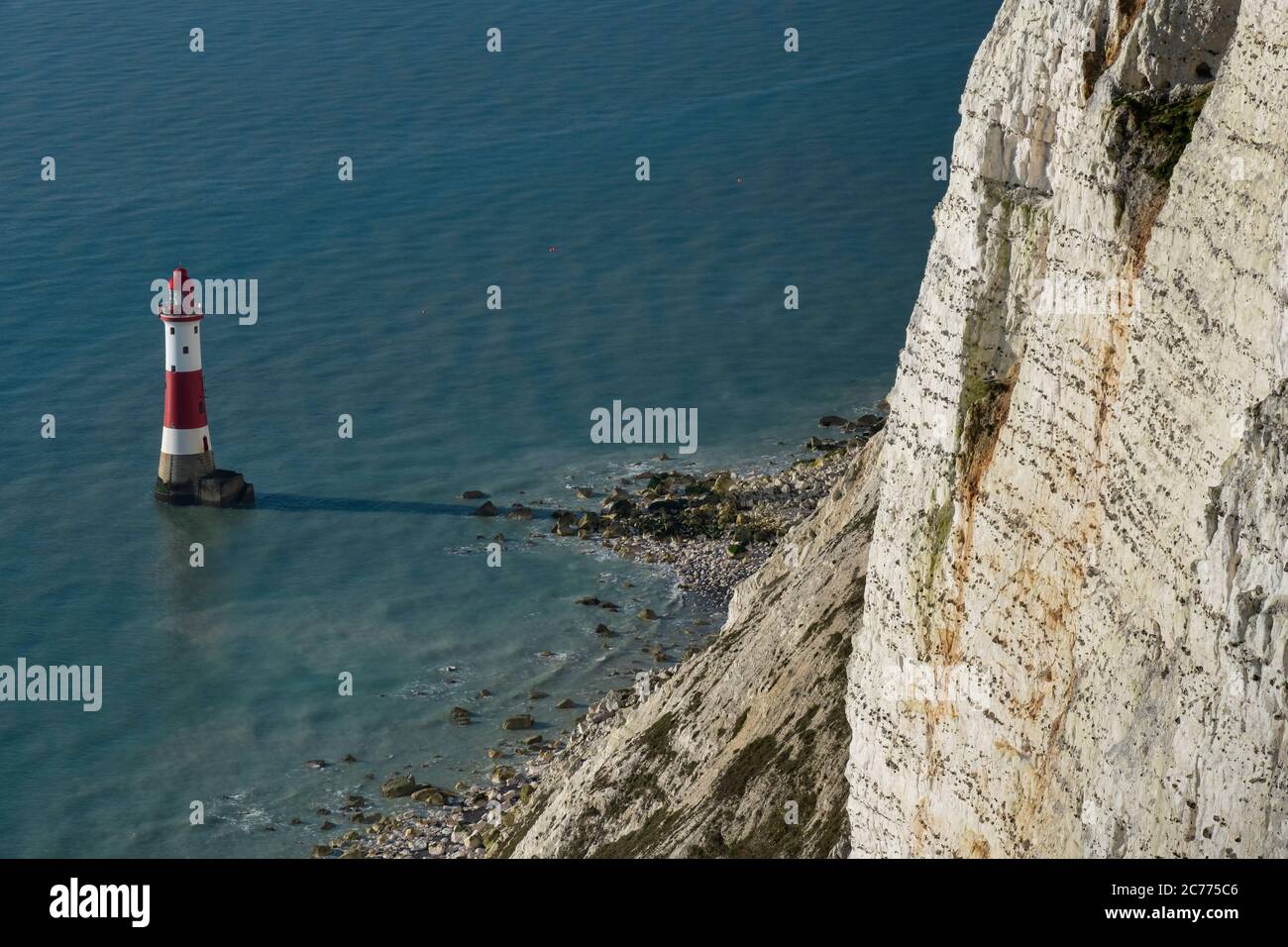 Beachy Head Lighthouse, near Eastbourne, South Downs National Park ...
