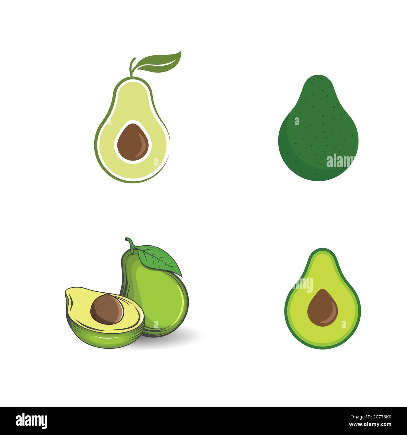 Avocado vector icon illustration design template Stock Vector Image ...