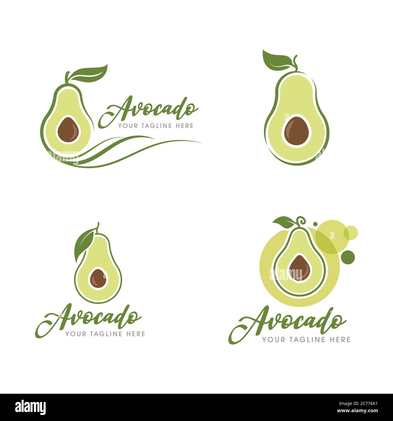 Avocado vector icon illustration design template Stock Vector Image ...