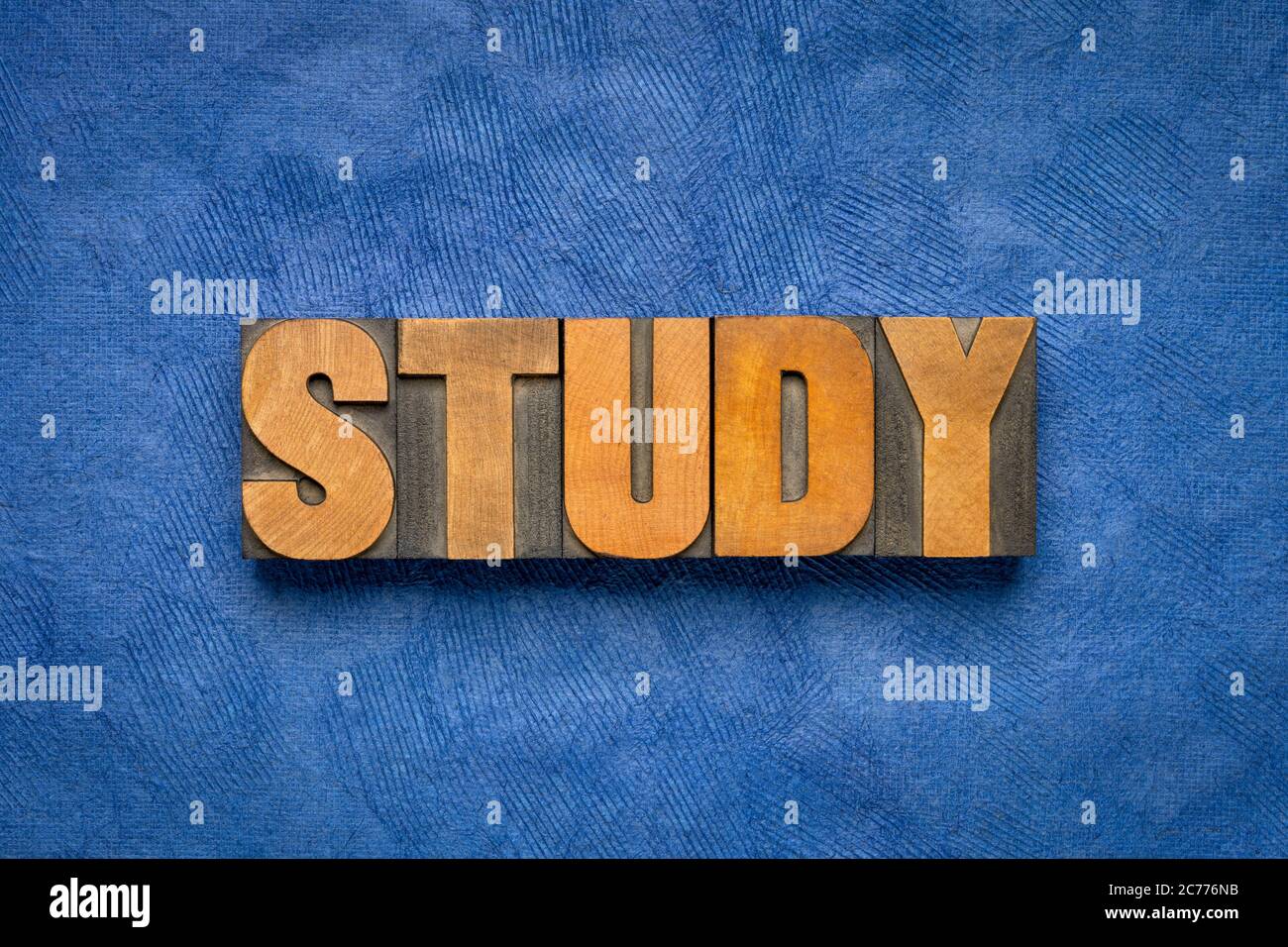 study word abstract in vintage letterpress wood type, education ...