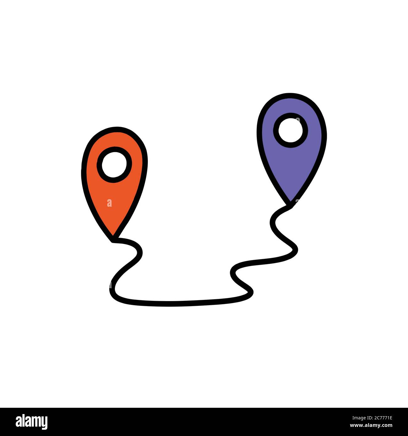 map pointer doodle icon, vector illustration Stock Vector Image & Art ...