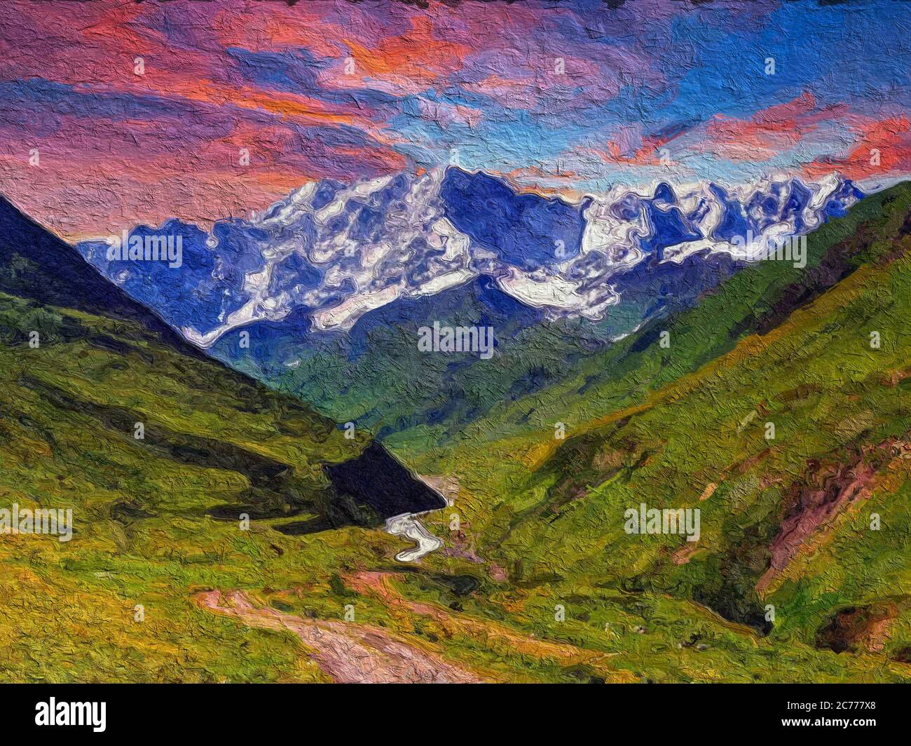 Beautiful landscape painting hi-res stock photography and images - Alamy