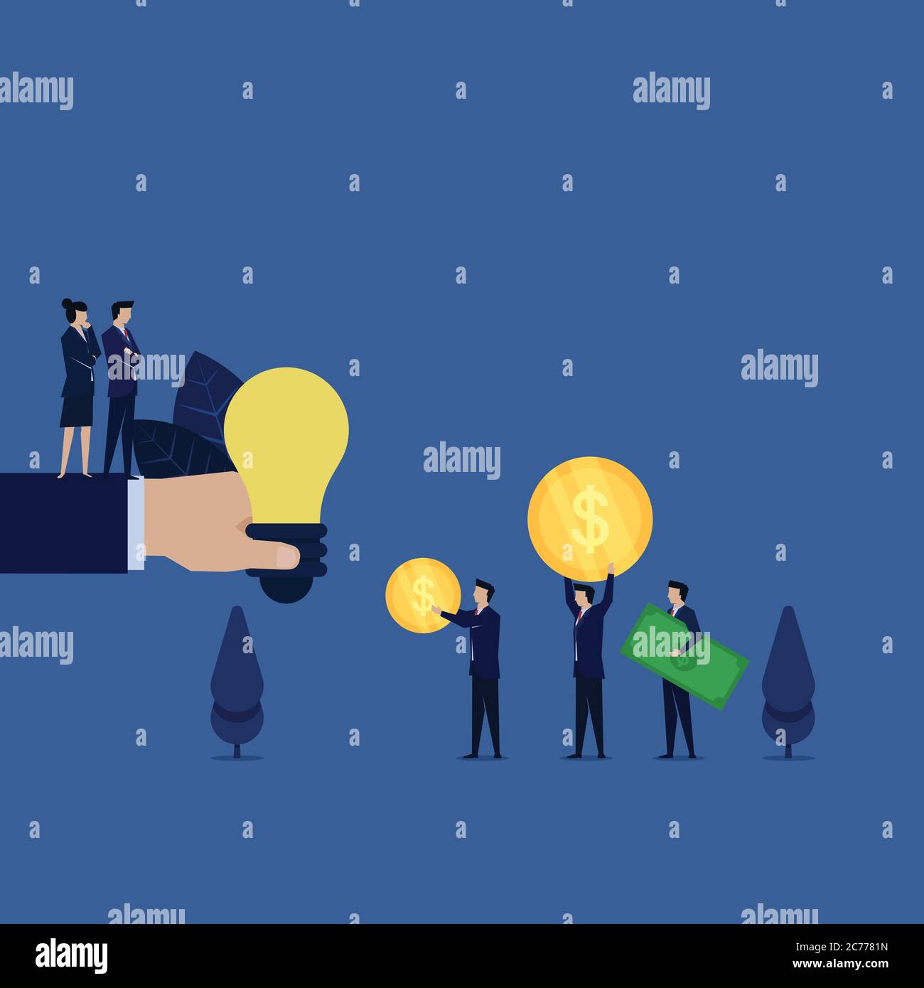 Business buy sell idea for little big money metaphor of price of idea ...