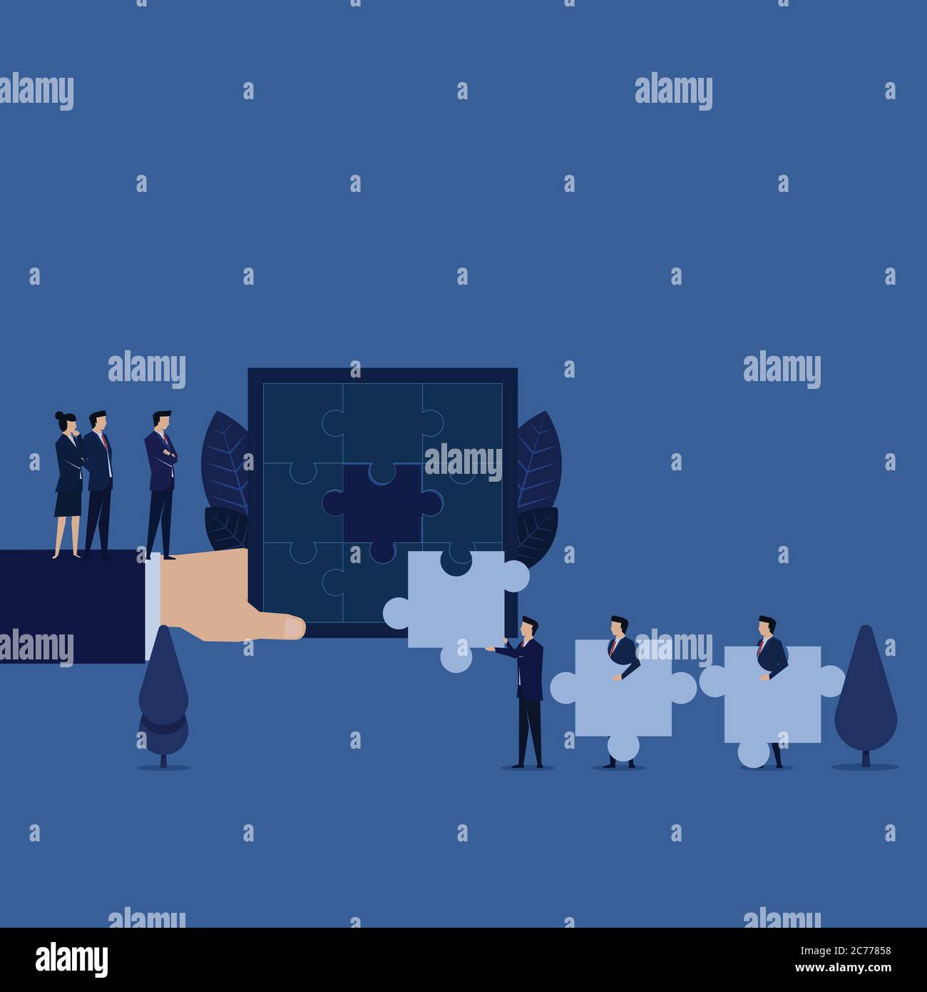 Business manager search employee who can solve puzzle metaphor of ...