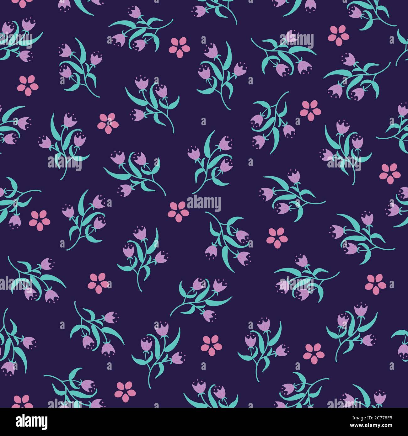 Seamless pattern with cute small flowers. Vector floral background ...