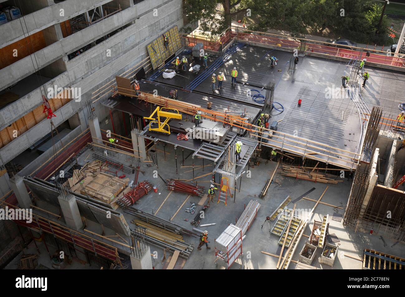 Austin, Texas, USA. 14th July, 2020. Concrete and construction workers ...