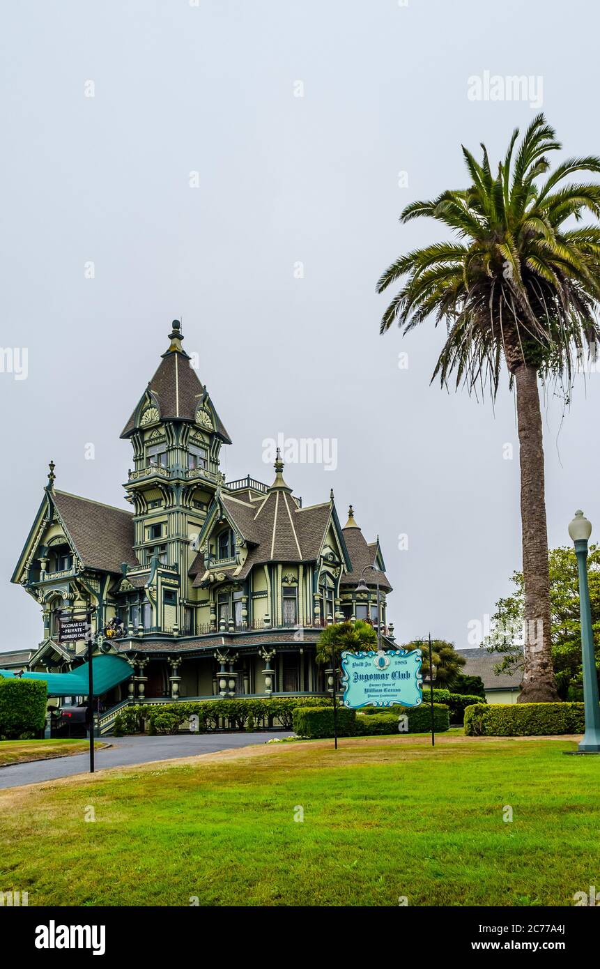 Th historic Carson Mansion Victorian style house in Eureka California ...