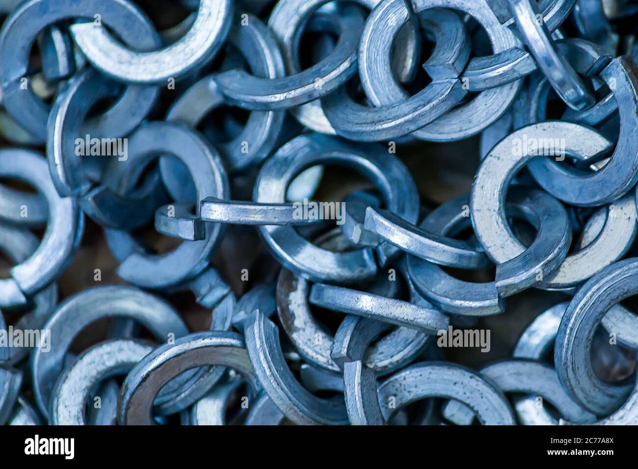 Background of many metal rings close-up Stock Photo - Alamy