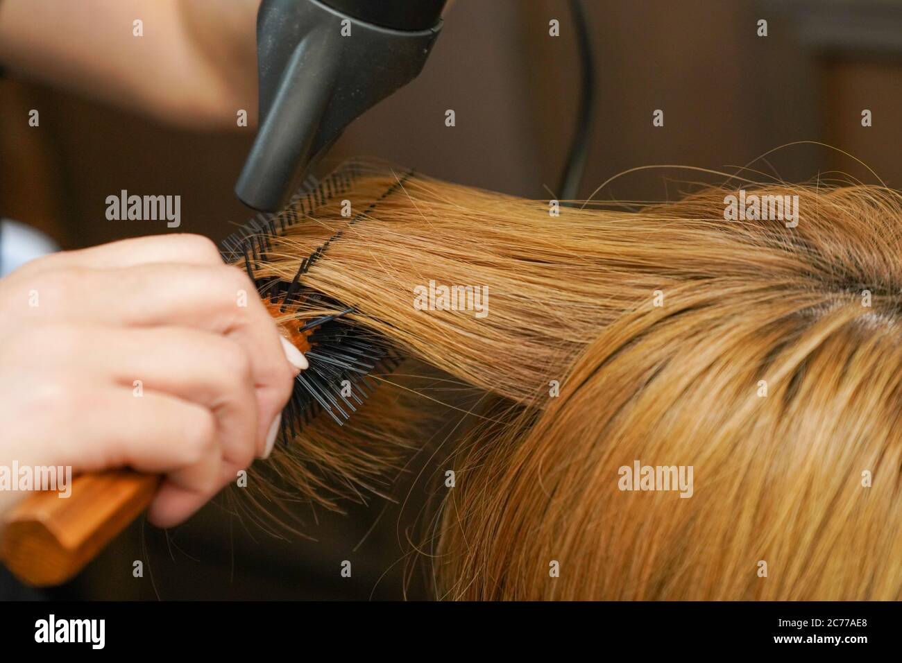 Blow Drying Hair Stock Photo - Alamy
