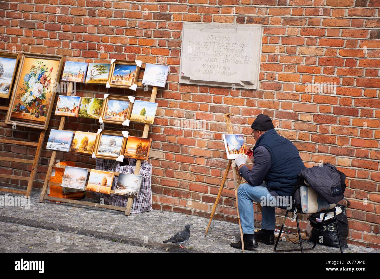 Polish man drawing painting watercolor image picture for show and sale ...