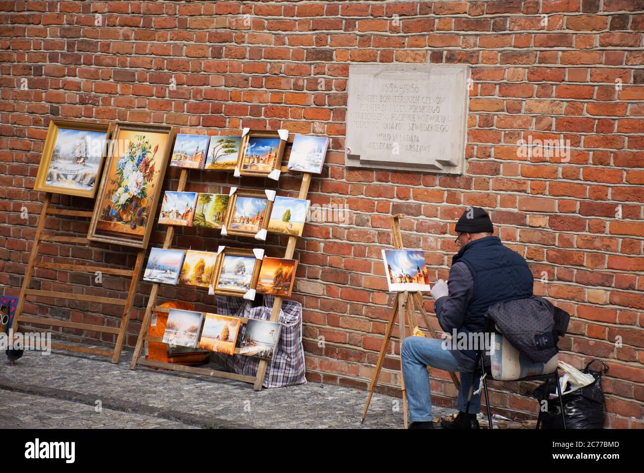 Polish man drawing painting watercolor image picture for show and sale ...
