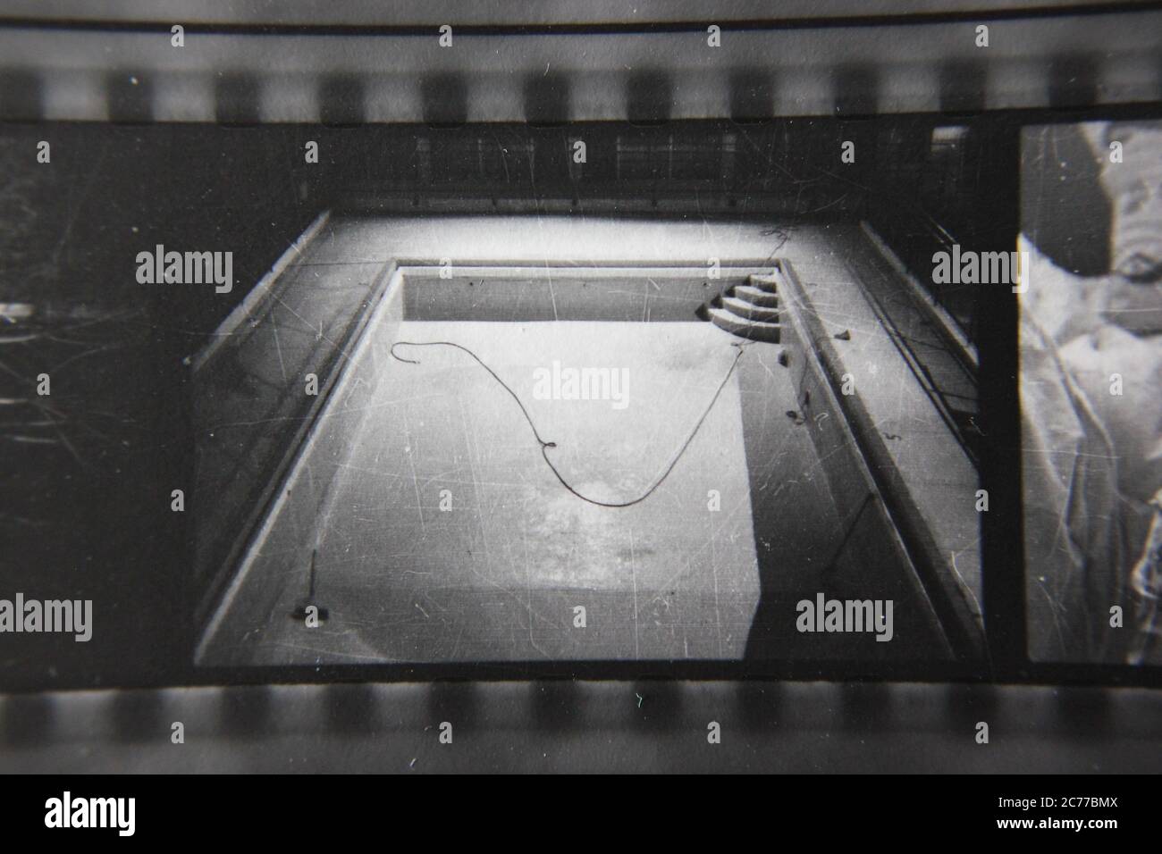 Fine 70s vintage contact print black and white photography of an empty ...