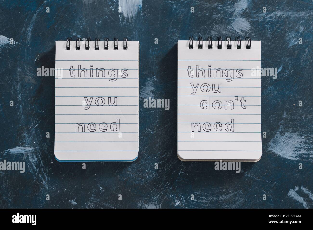 minimalism or self-improvement concept, notepads with texts Things you ...