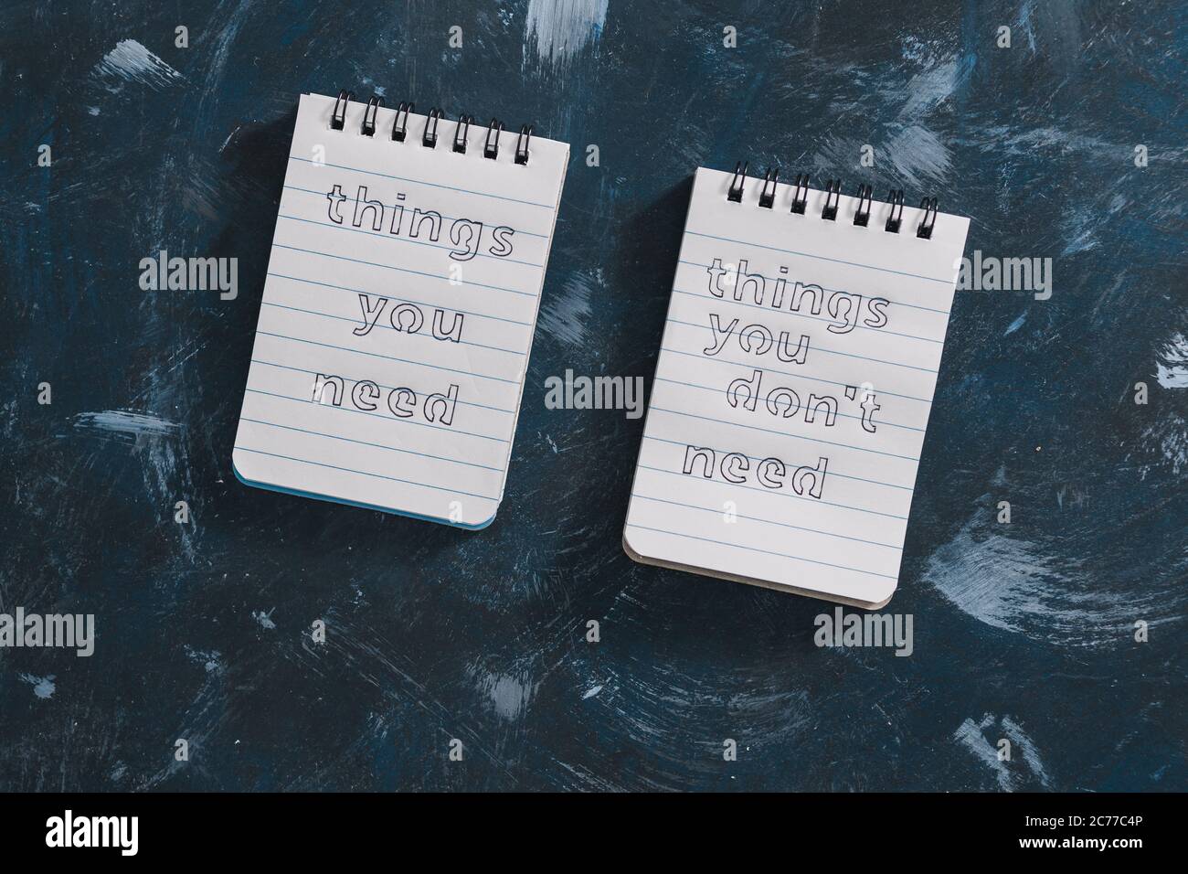 minimalism or self-improvement concept, notepads with texts Things you ...