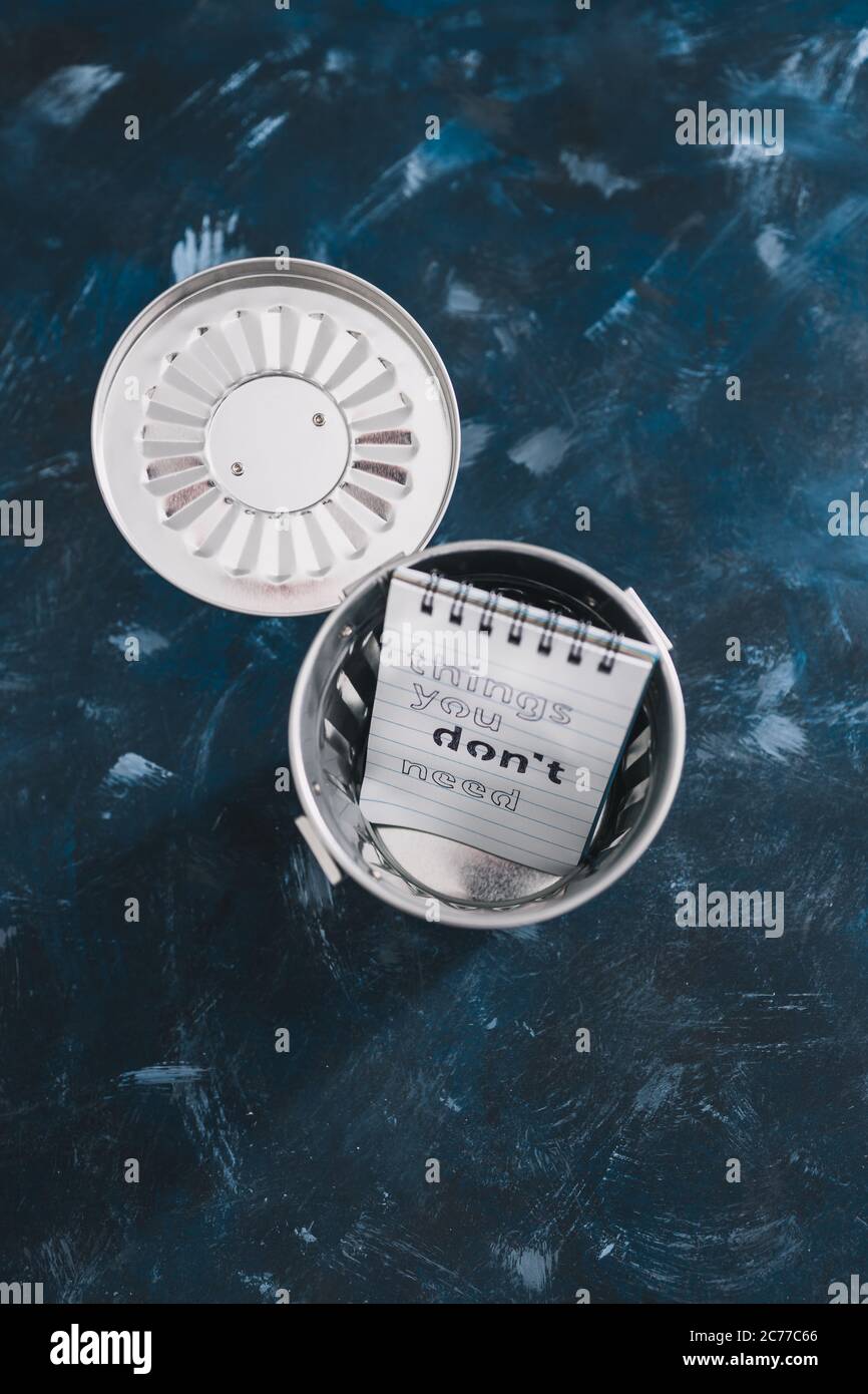 minimalism or self-improvement and introspection concept, notepad with ...