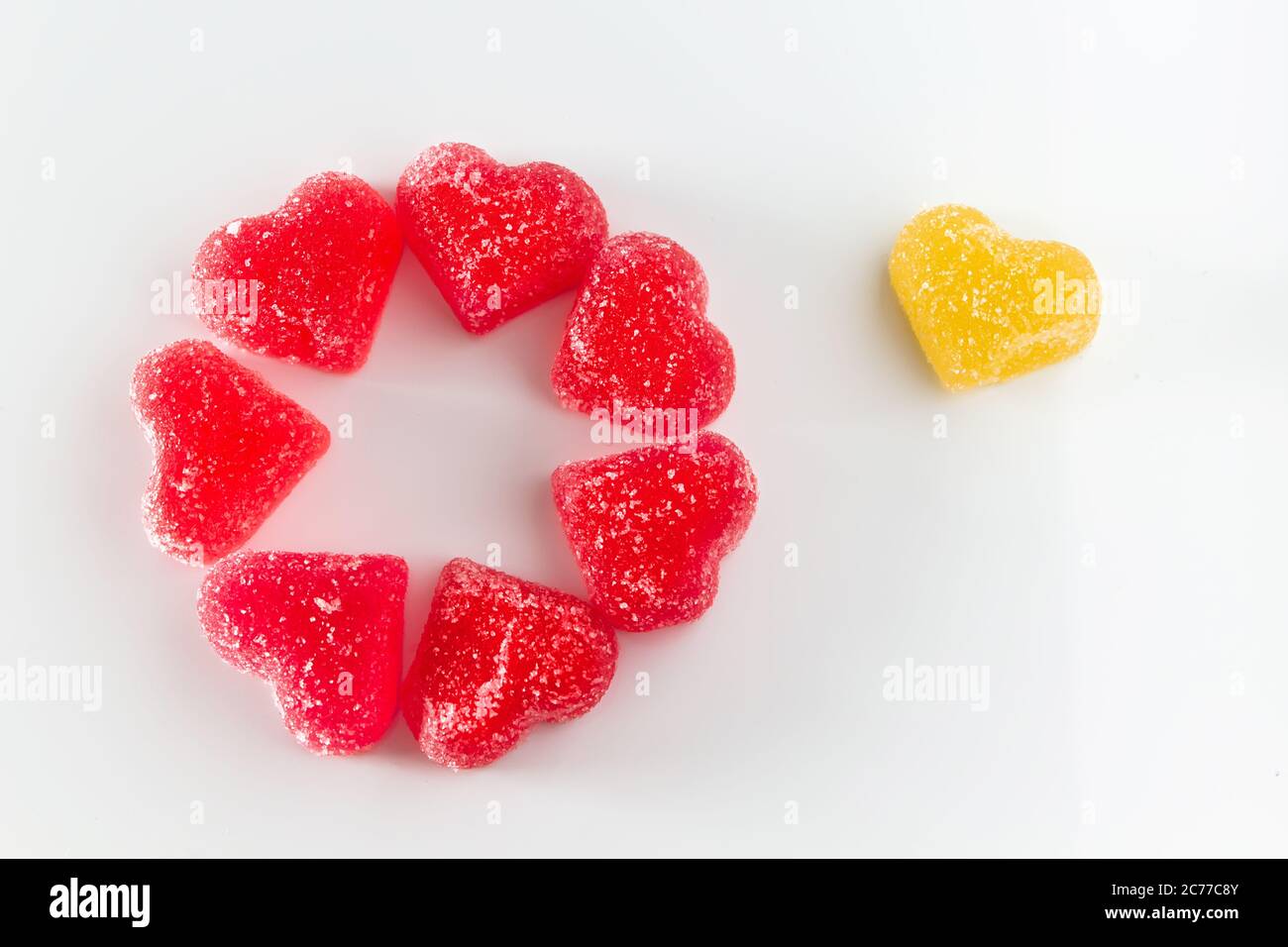 The circular arrangement of sweet red fruit jelly in the shape of a ...