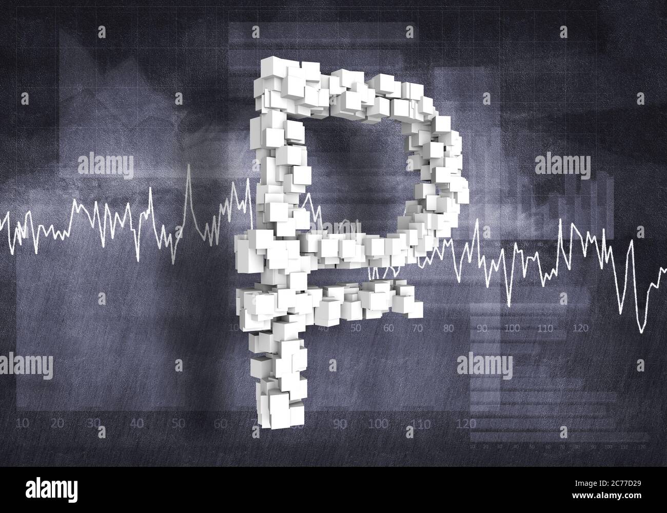 Rouble currency rate, 3d rendering Stock Photo - Alamy