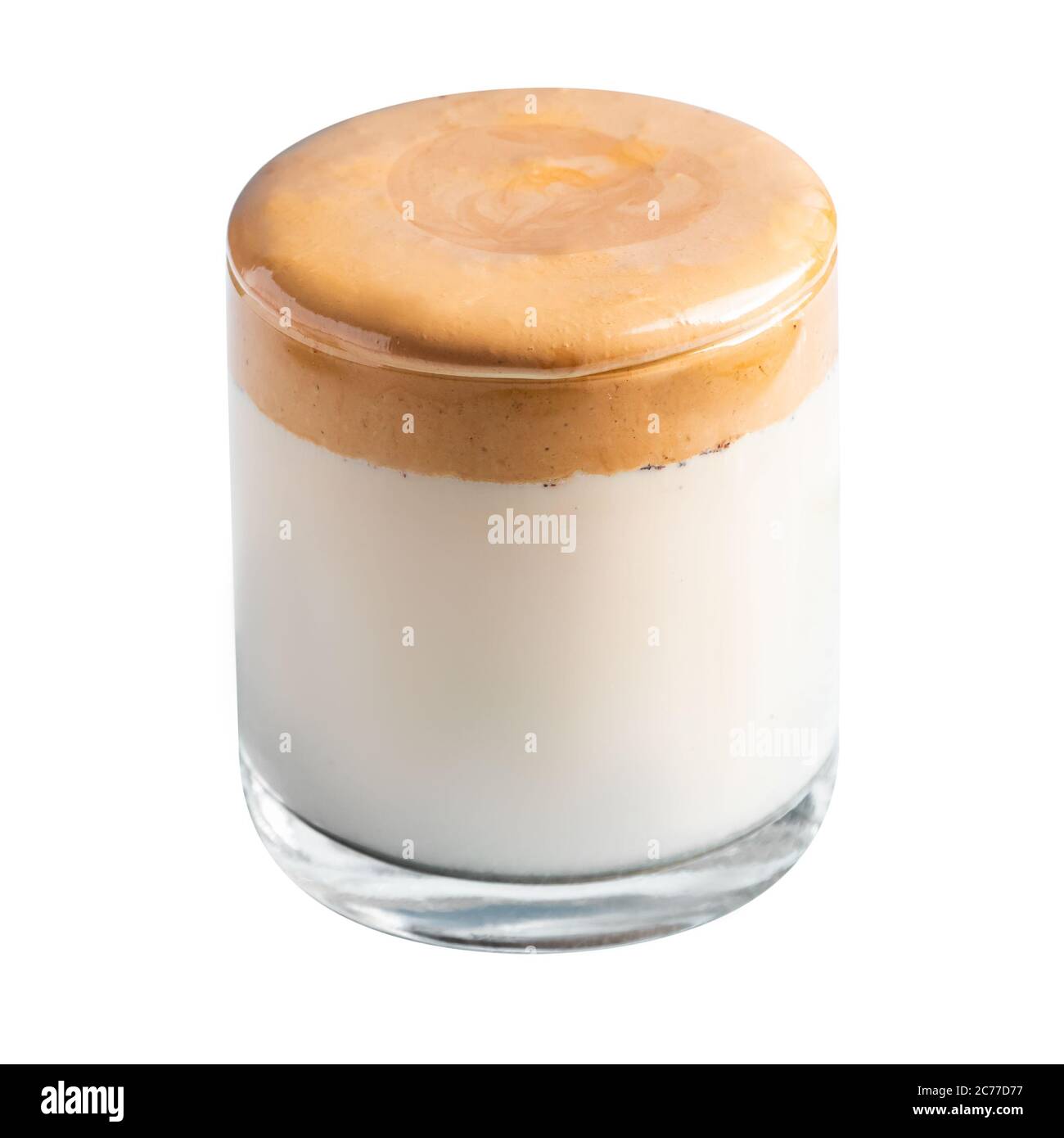 Dalgona coffee isolated on a white background. Fashionable trendy drink ...