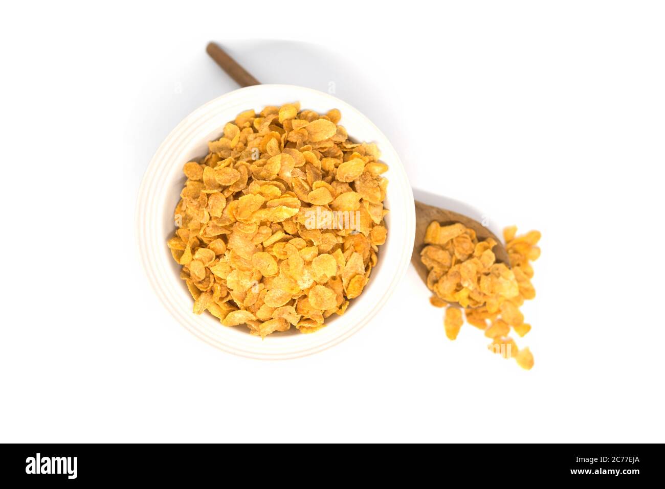 Corn flakes and bowl isolated Stock Photo - Alamy