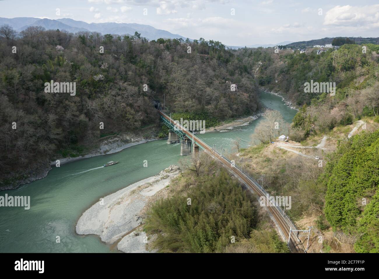 Iida, Nagano, Japan, 04/11/2020 , View of the tenryu gorge from the ...