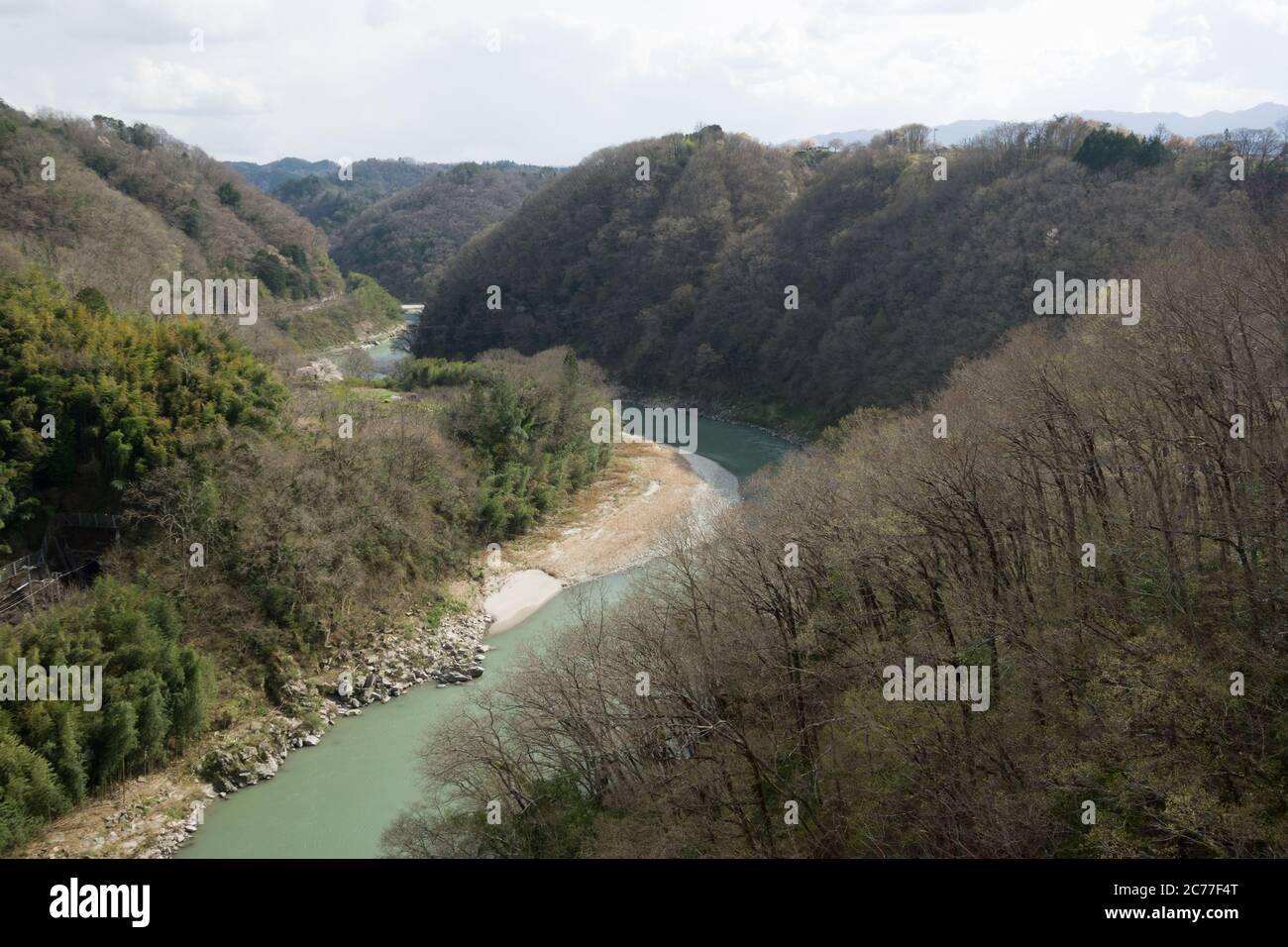 Iida, Nagano, Japan, 04/11/2020 , View of the tenryu gorge from the ...