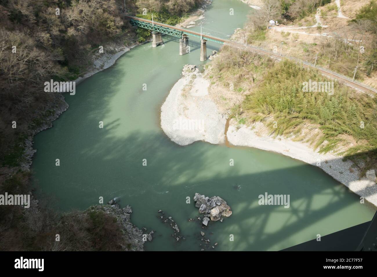 Iida, Nagano, Japan, 04/11/2020 , View of the tenryu gorge from the ...