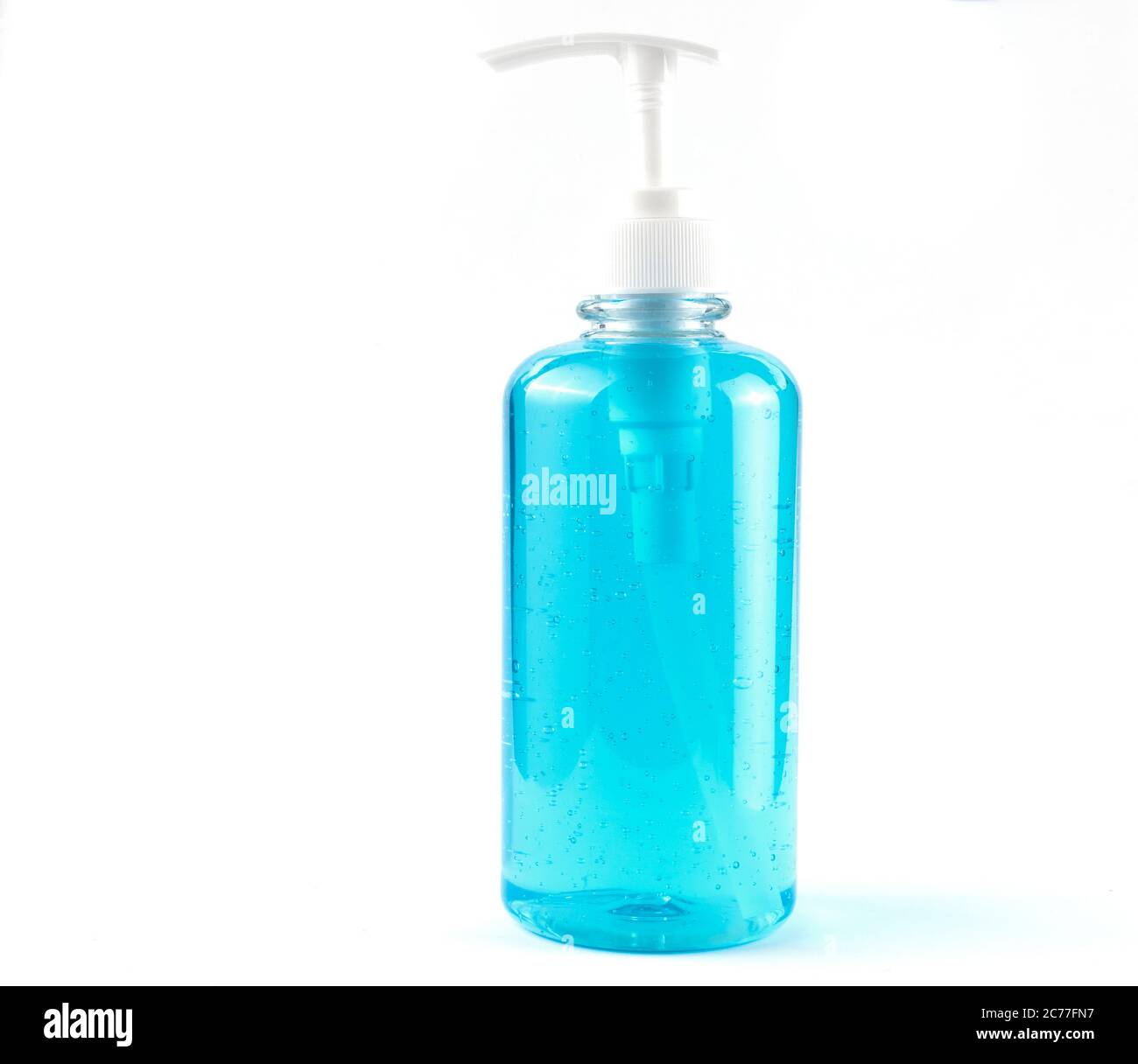 Blue alcohol gel isolated on white background. Hand sanitizer gel for ...