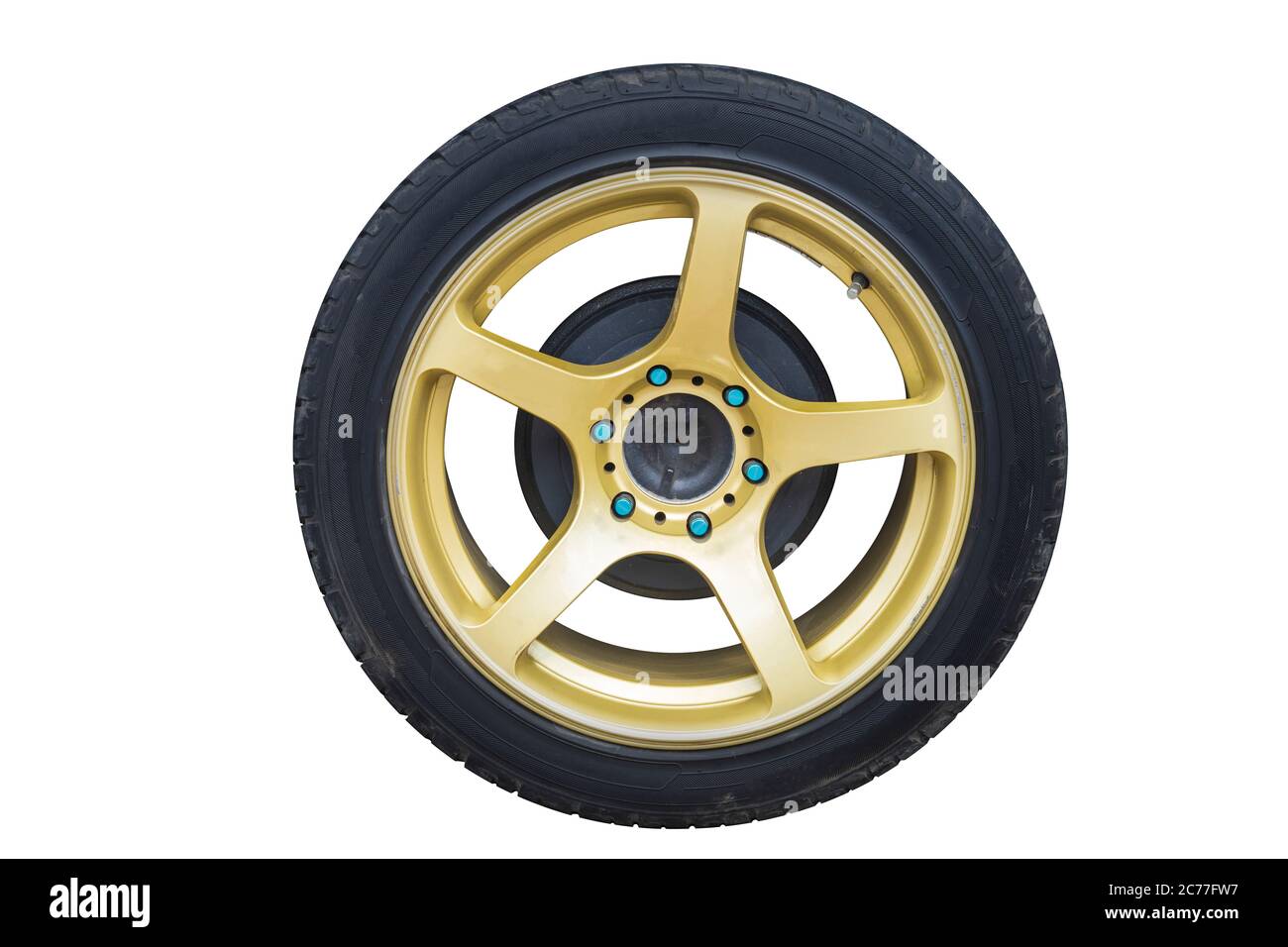 Old car wheels isolated on white background. Save with clipping path ...