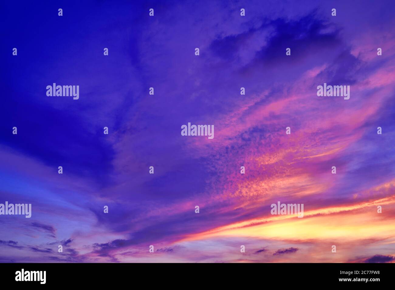 Sky with cloud and sun ray yellow and blue color background. With copy ...