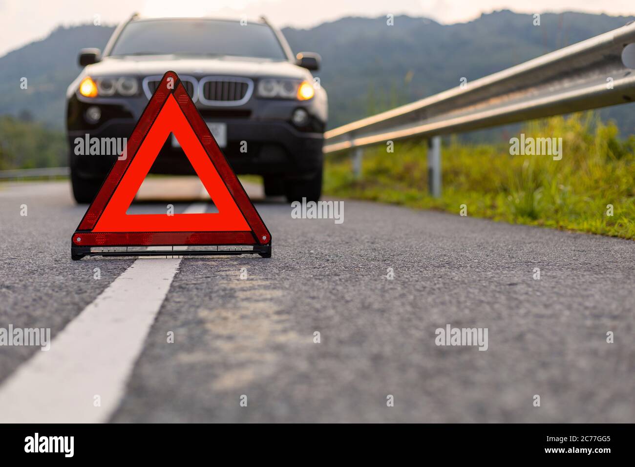 Phuket, Thailand - September 25, 2019 BMW X3 have problem stop and park ...