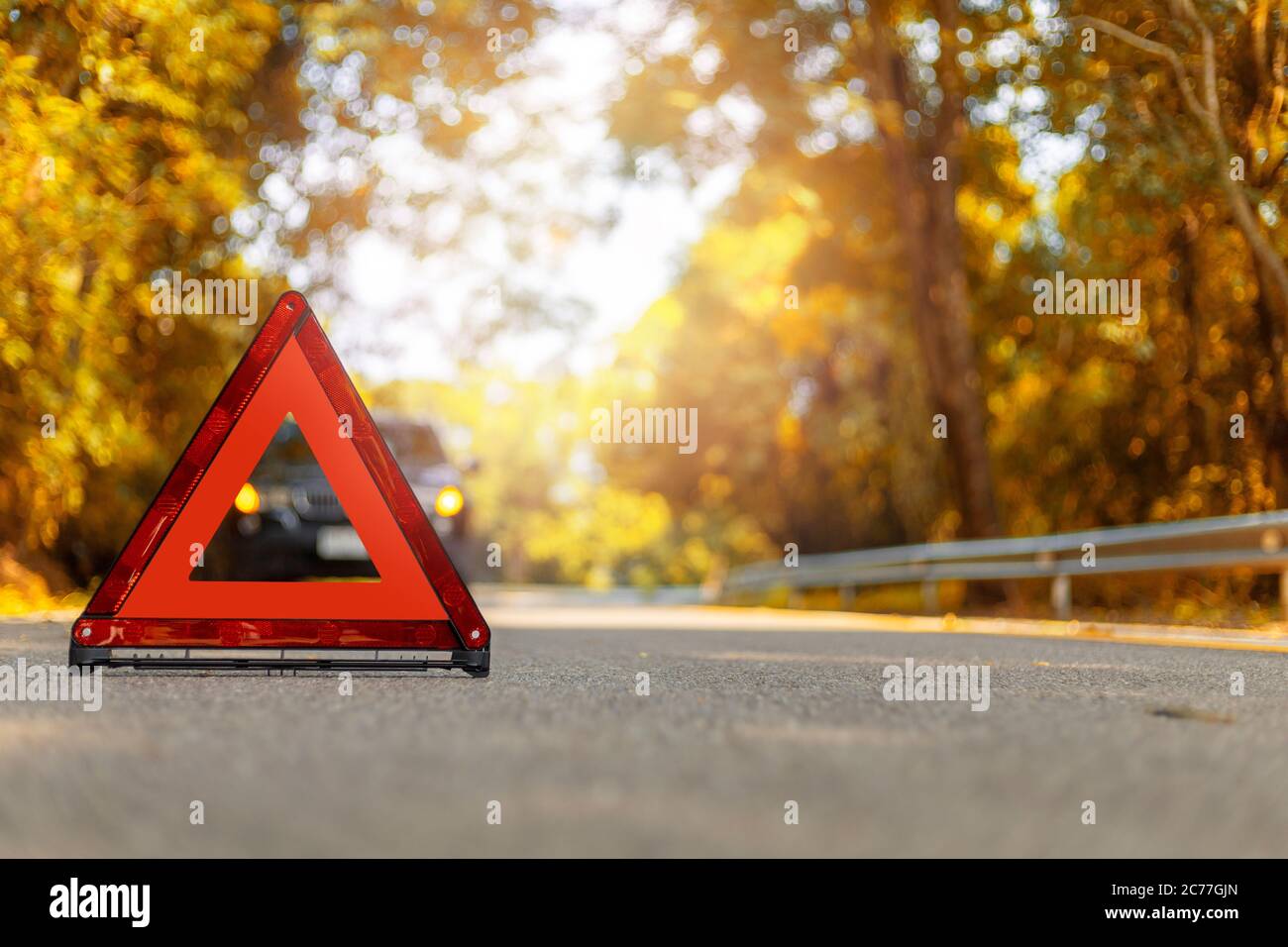 Red triangle, red emergency stop sign, red emergency symbol and black ...