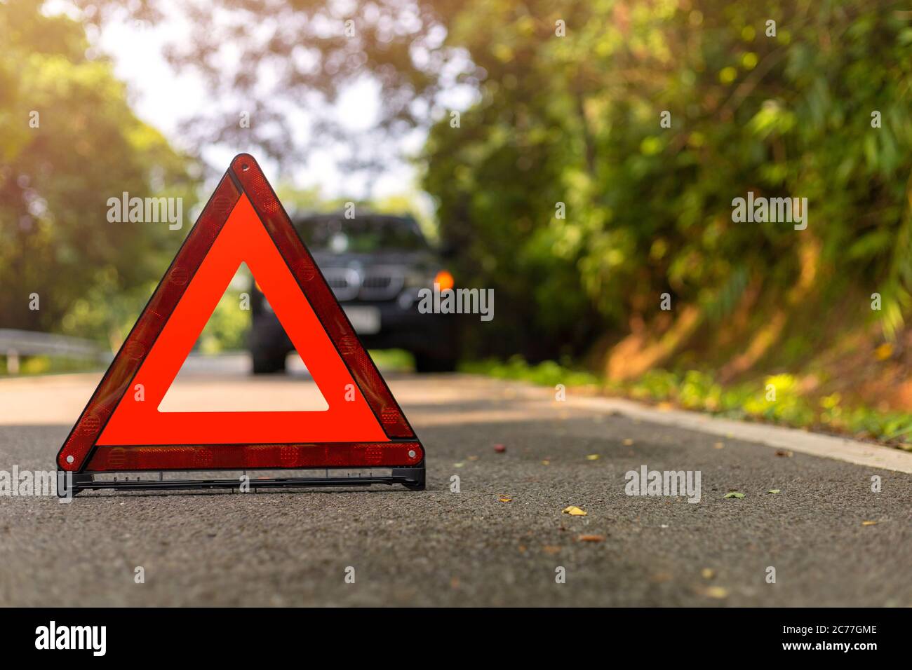 Red triangle, red emergency stop sign, red emergency symbol and black ...