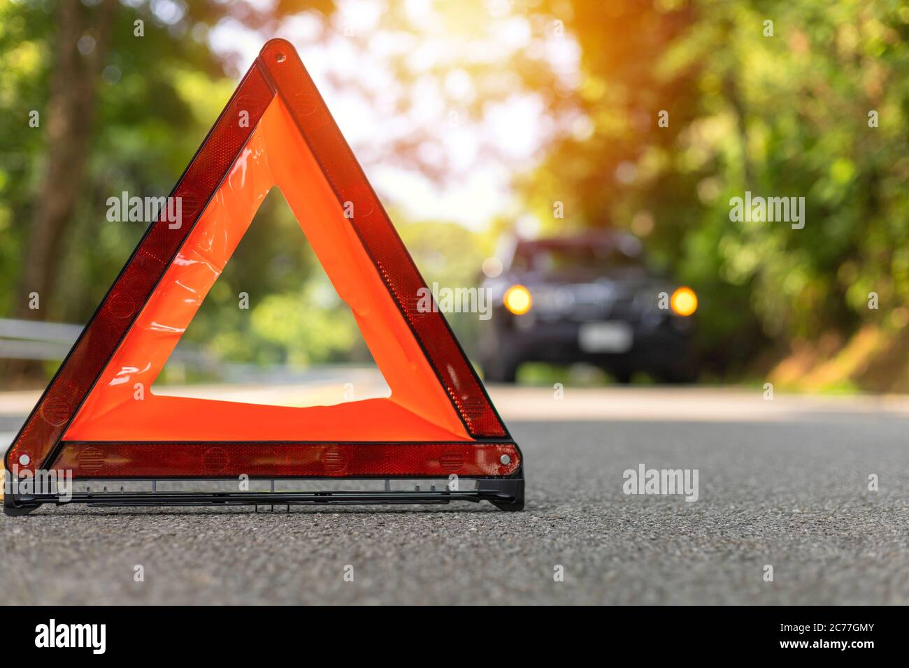 Red triangle, red emergency stop sign, red emergency symbol and black ...