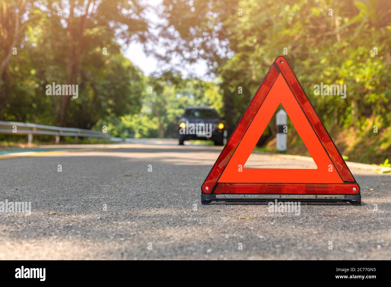 Red triangle, red emergency stop sign, red emergency symbol and black ...