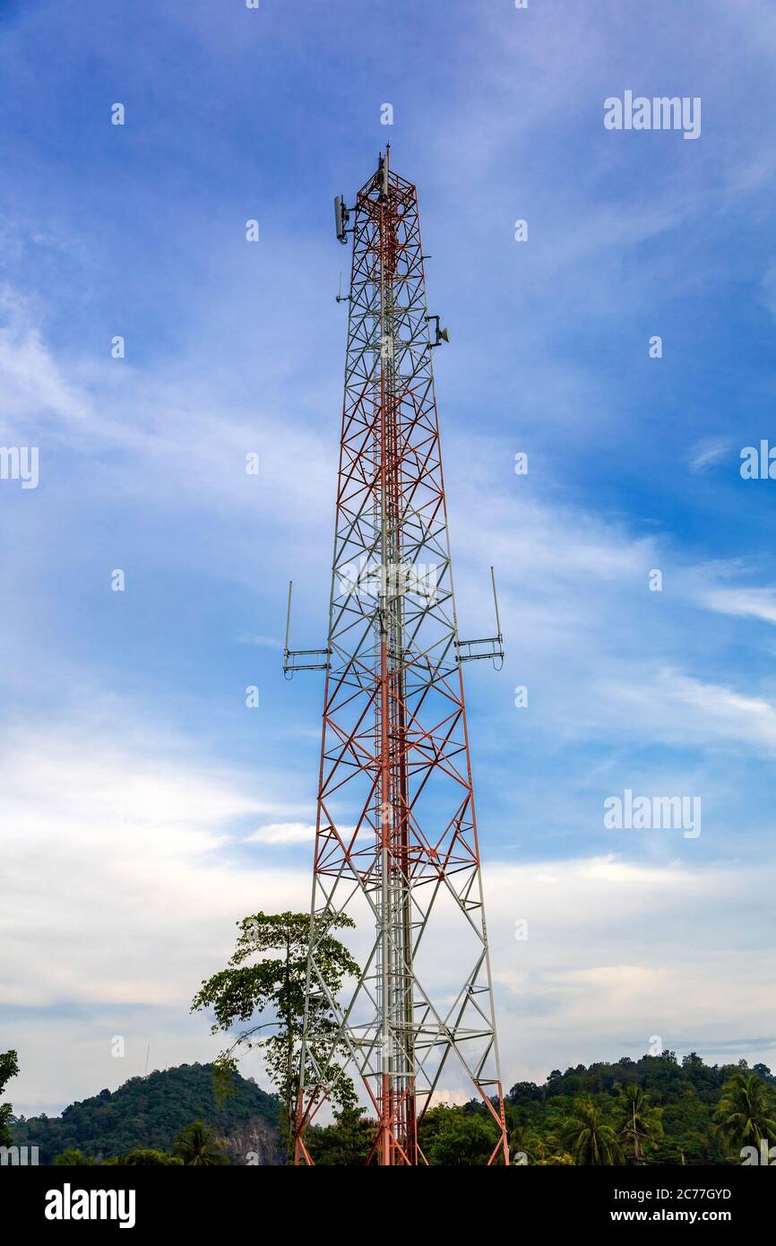 mobile phone communication and network signal repeater antenna tower ...