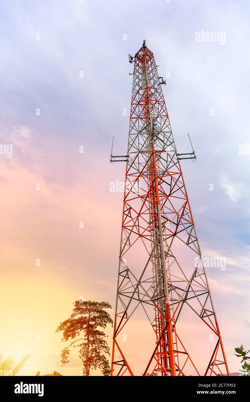 mobile phone communication and network signal repeater antenna tower ...