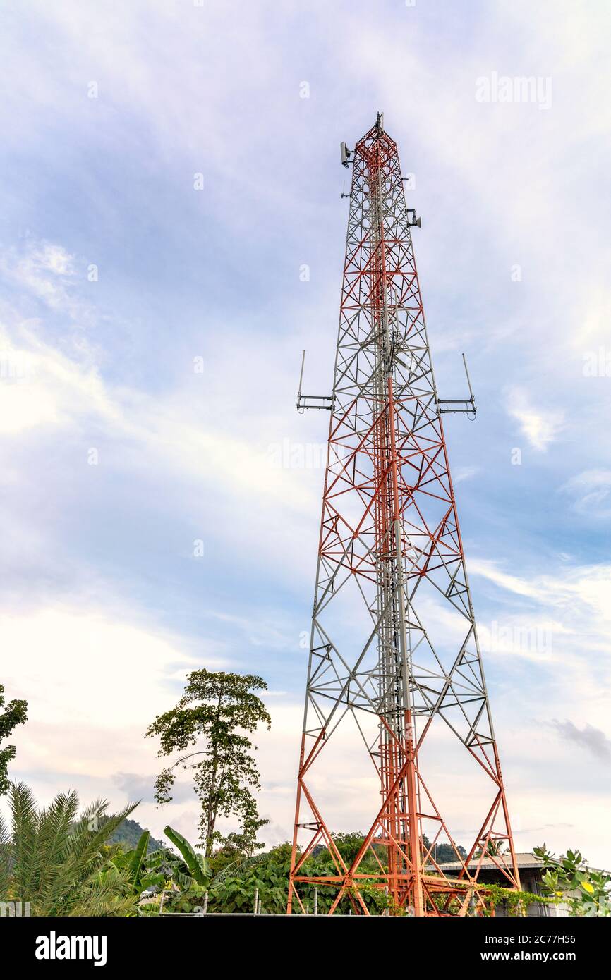 mobile phone communication and network signal repeater antenna tower ...