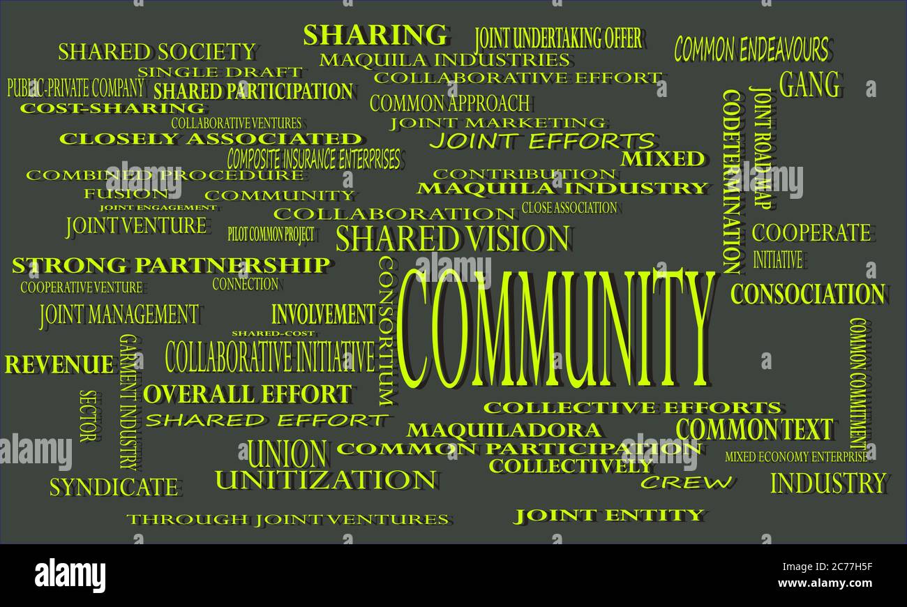 Community Business partnership related terminology presented on word ...