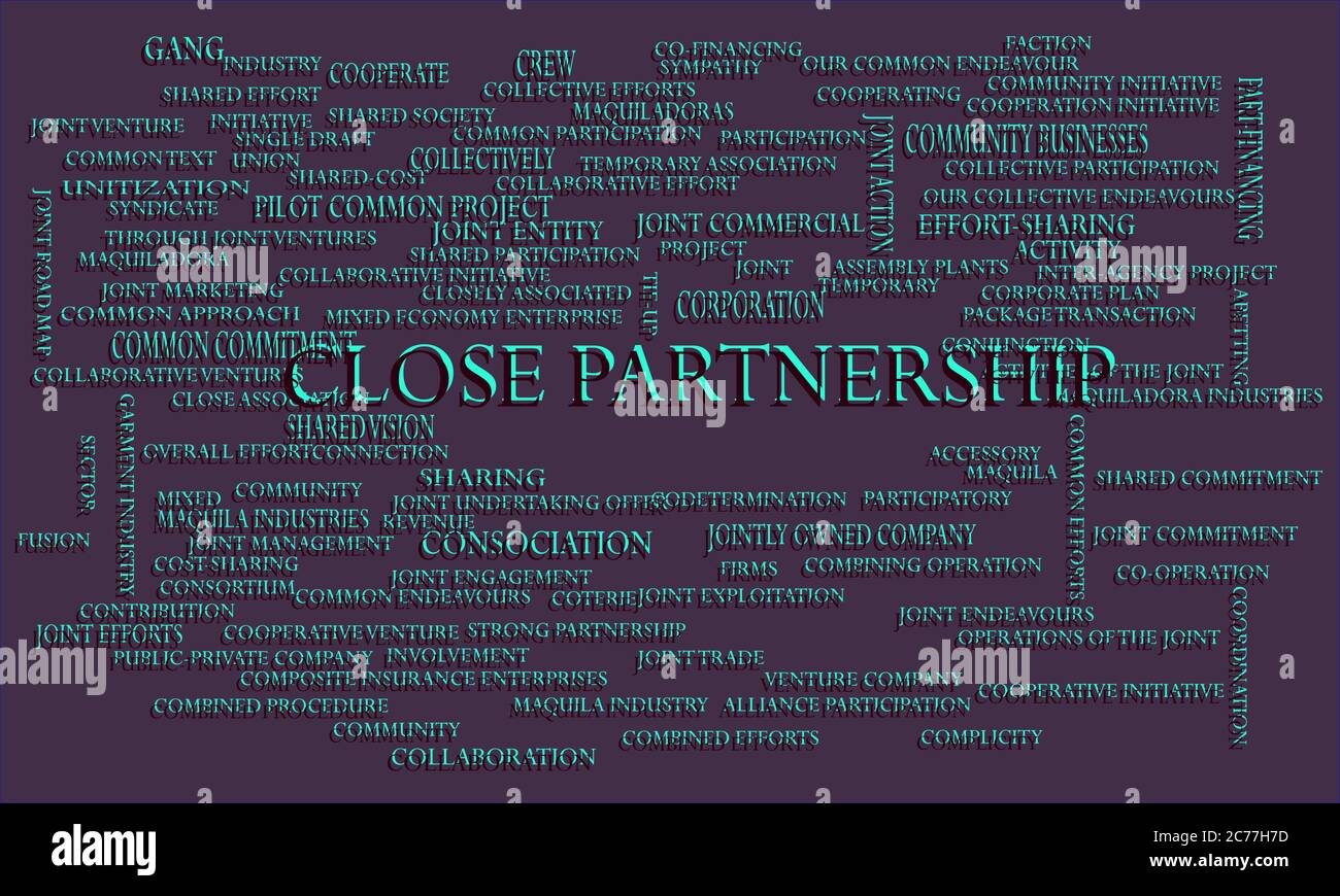 Close partnership Business partnership related terminology presented on ...