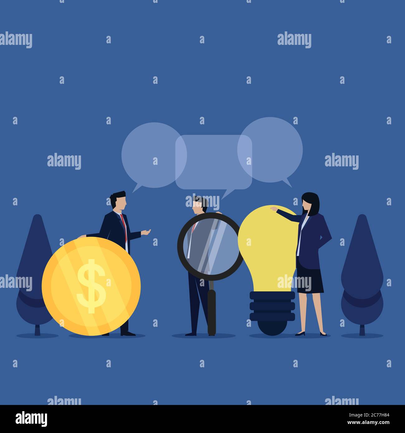 Woman talk planning office Stock Vector Images - Alamy