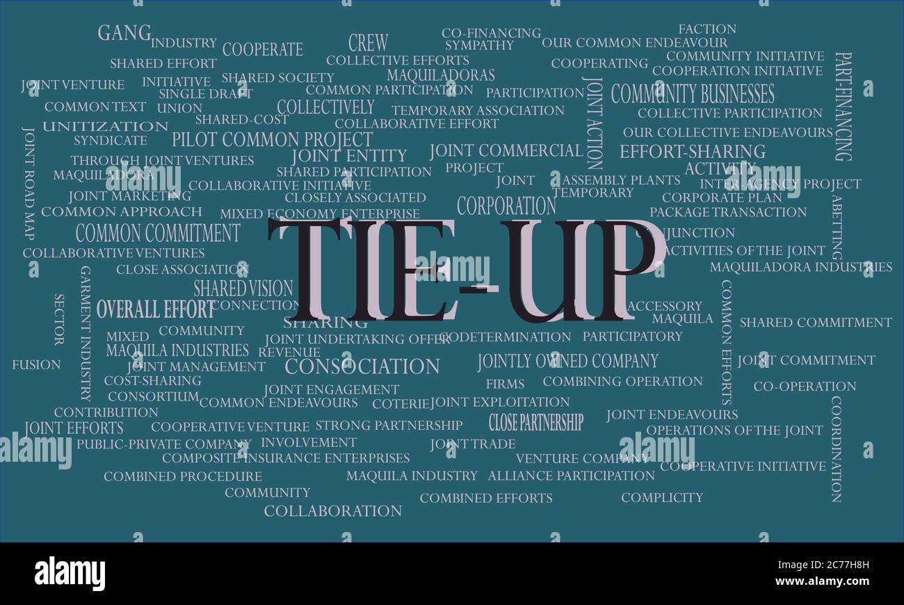 Tie up Business partnership related terminology presented on word cloud ...