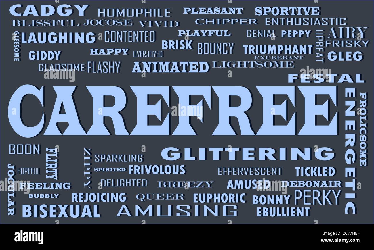 Carefree a human love relationship related word cloud presented on ...
