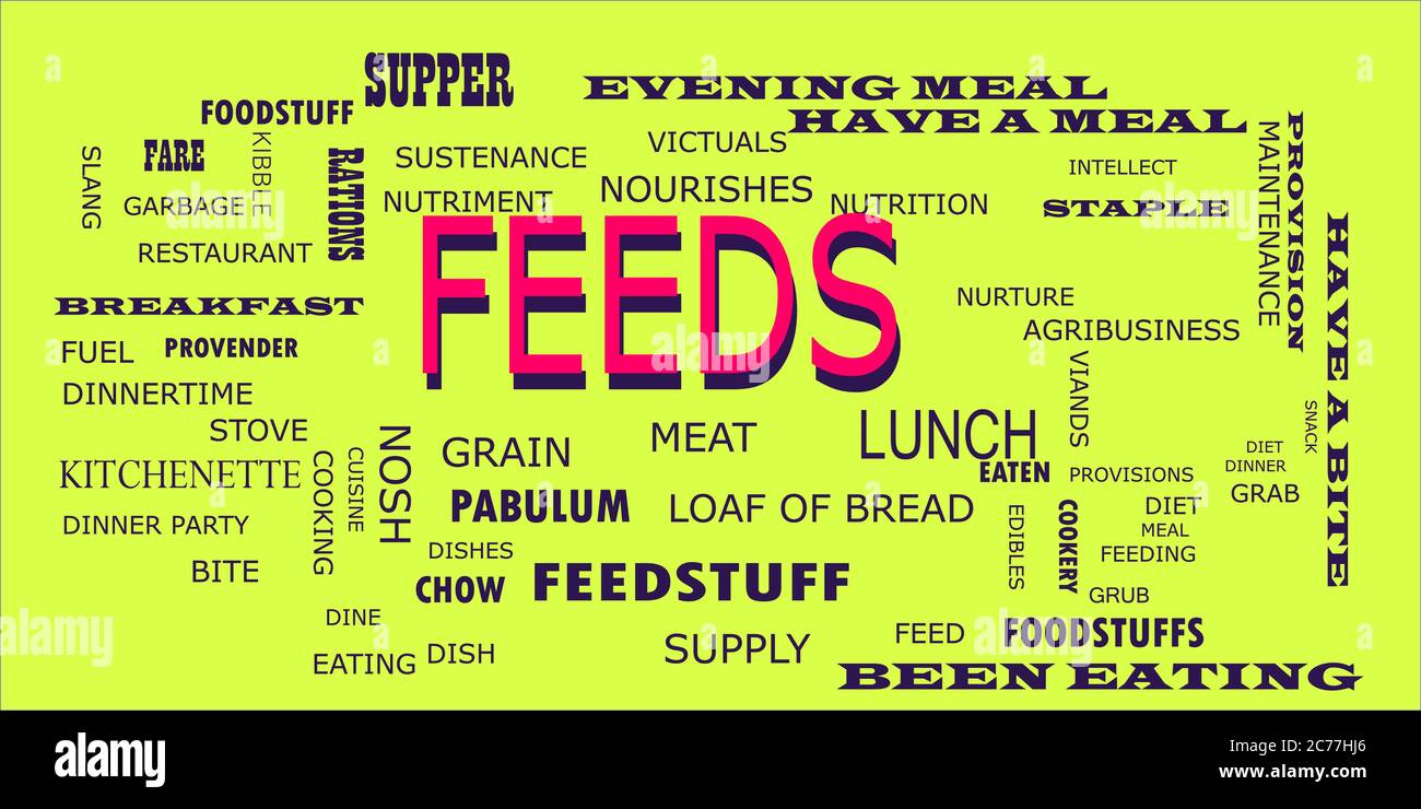 Feeds a human body nutritional terminology presented with word cloud ...