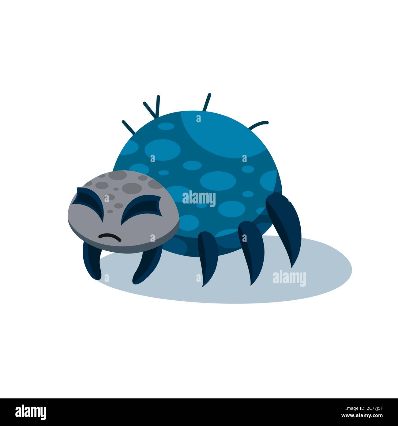 Grumpy spider isolated on white background. Spider illustration for ...