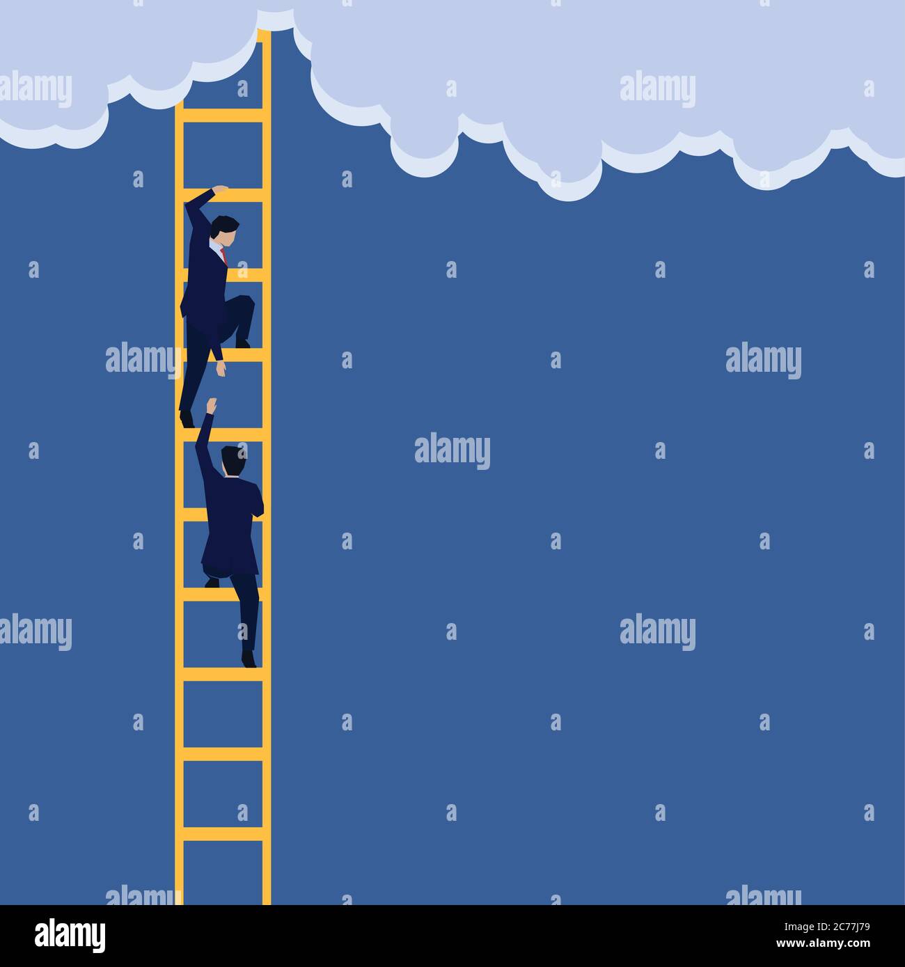 Business flat vector concept businessman lend a hand help the other to ...