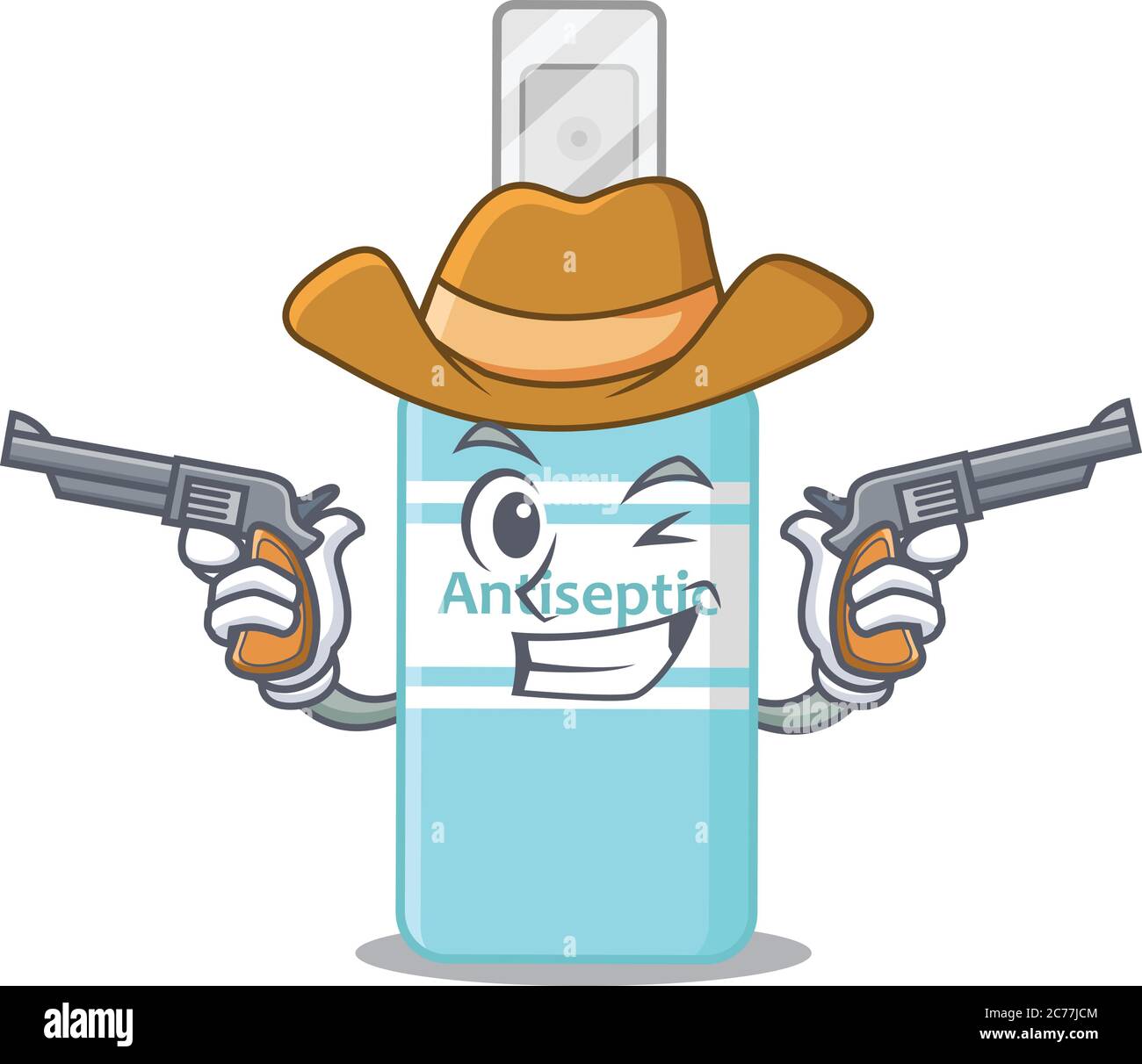A wise cowboy of antiseptic Cartoon design with guns Stock Vector Image ...