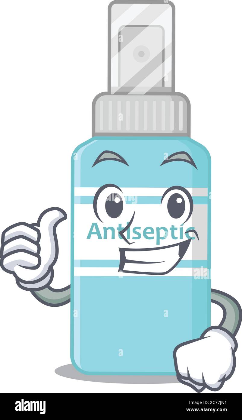 Antiseptic cartoon picture design showing OK finger pose Stock Vector ...