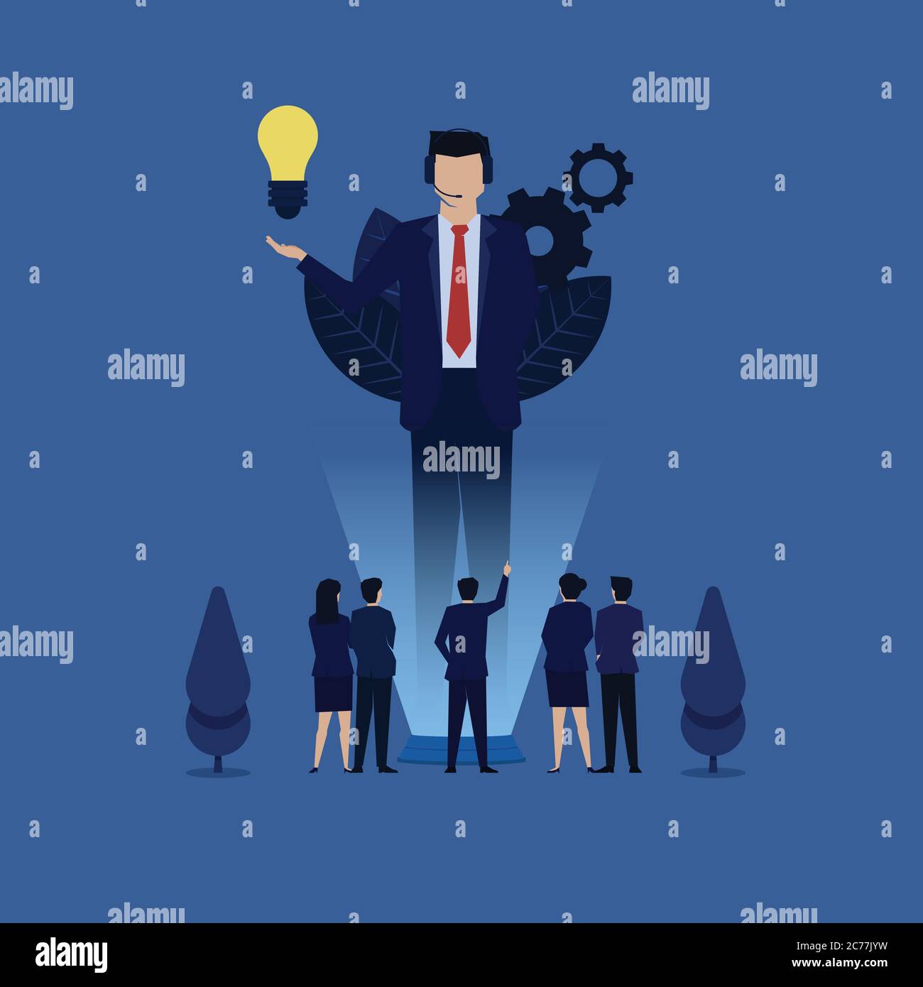 Business hologram virtual assistant and team ask for help metaphor of ...