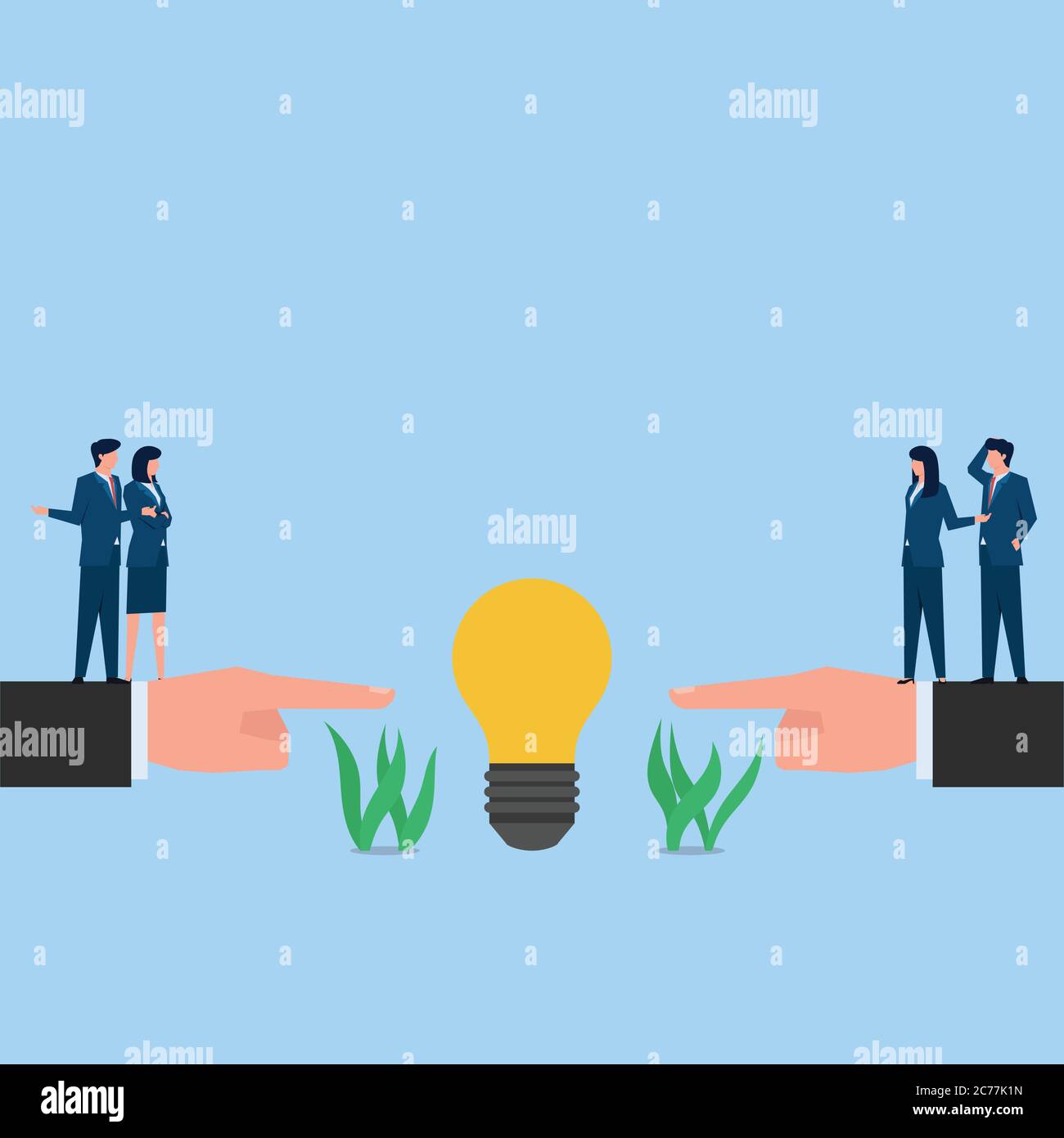 People arguing each other to claim idea metaphor of conflict and ...