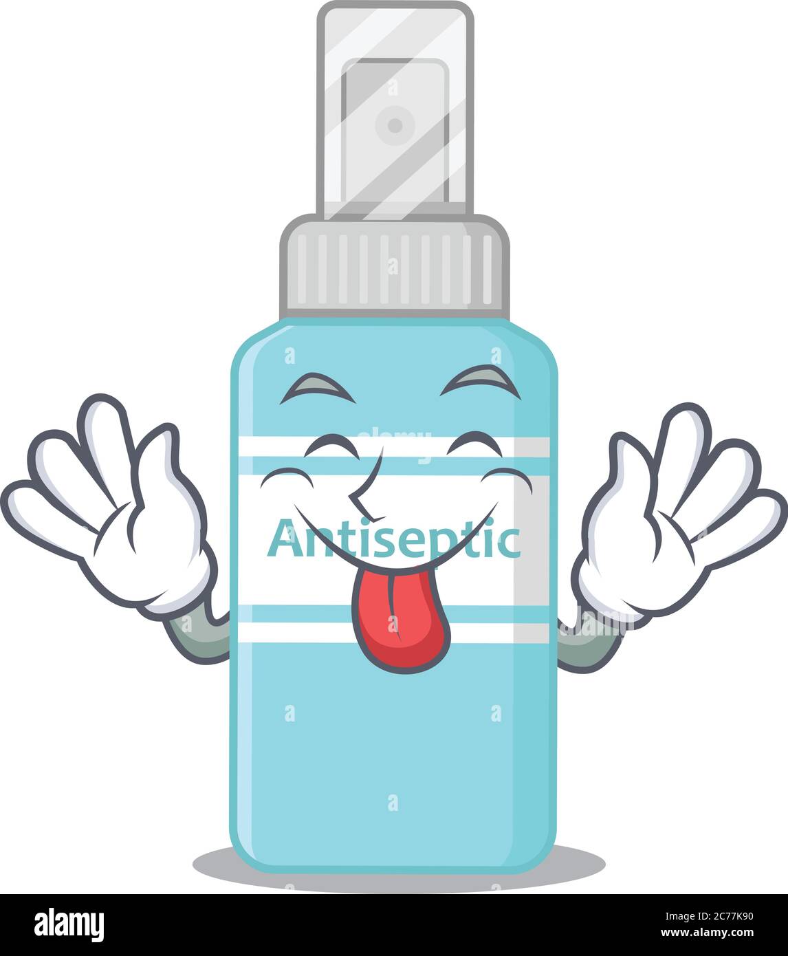 amusing antiseptic cartoon picture style with tongue out face Stock ...